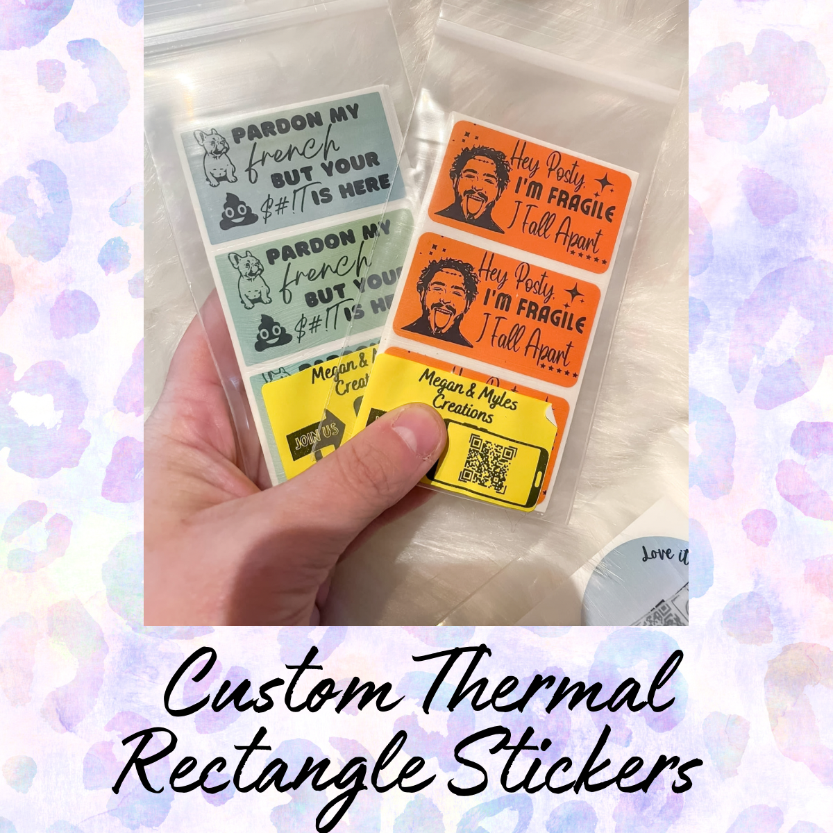 Custom Rectangle Thermal Stickers (sets of 25) | Sticker Boss Headquarters